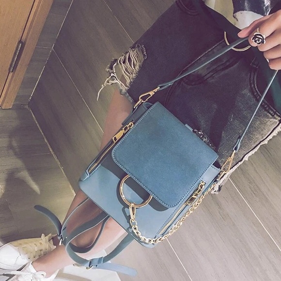 Bags | Capri Blue Mini Backpackhandbag | Poshmark